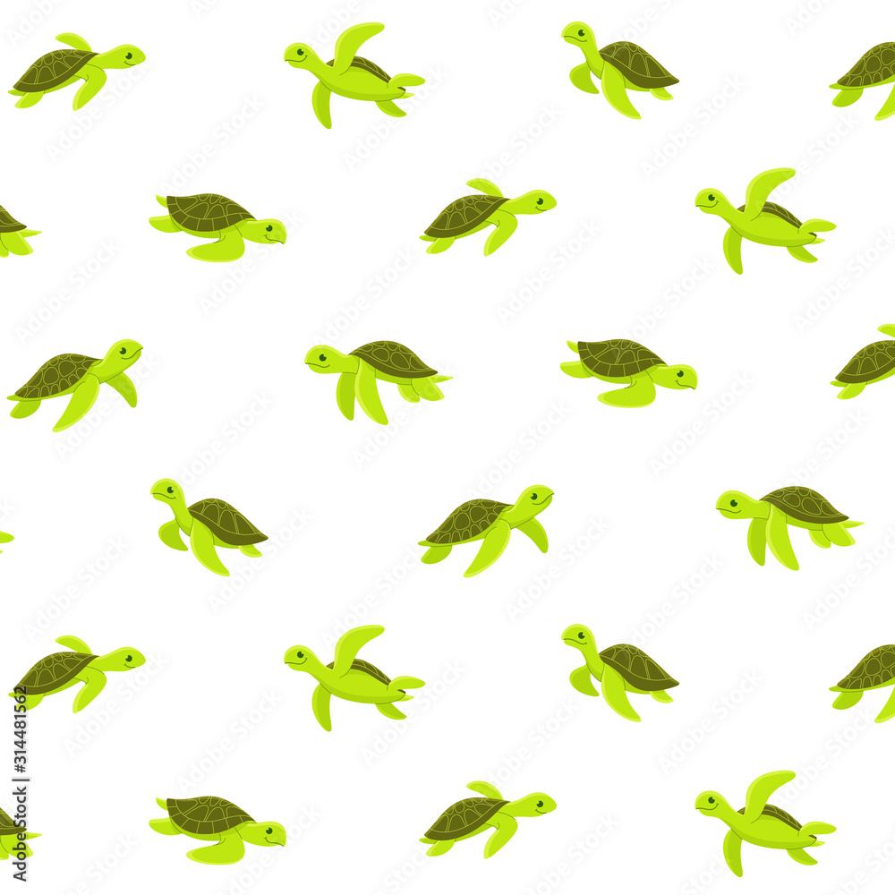 Simple trendy pattern with style cartoon turtle. Cartoon illustration ...