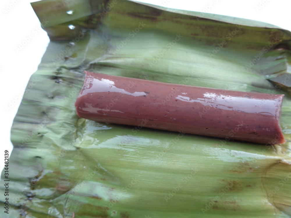 Close up view of getuk pisang kediri. traditional snacks handed down ...