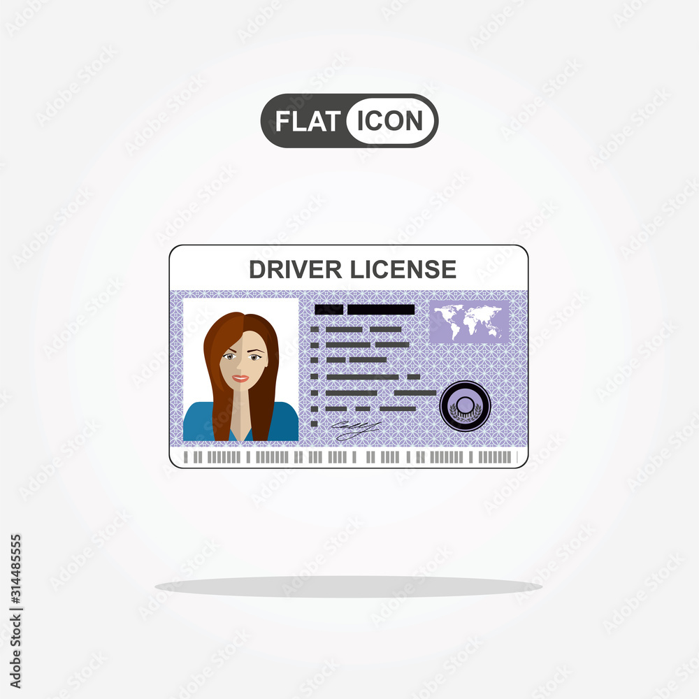 Car driver license identification card with photo. Driver license ...