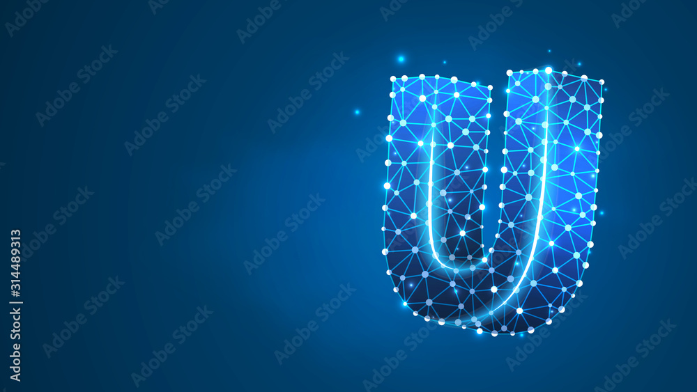Alphabet letter U. Design of an Uppercase english letter. Banner ...