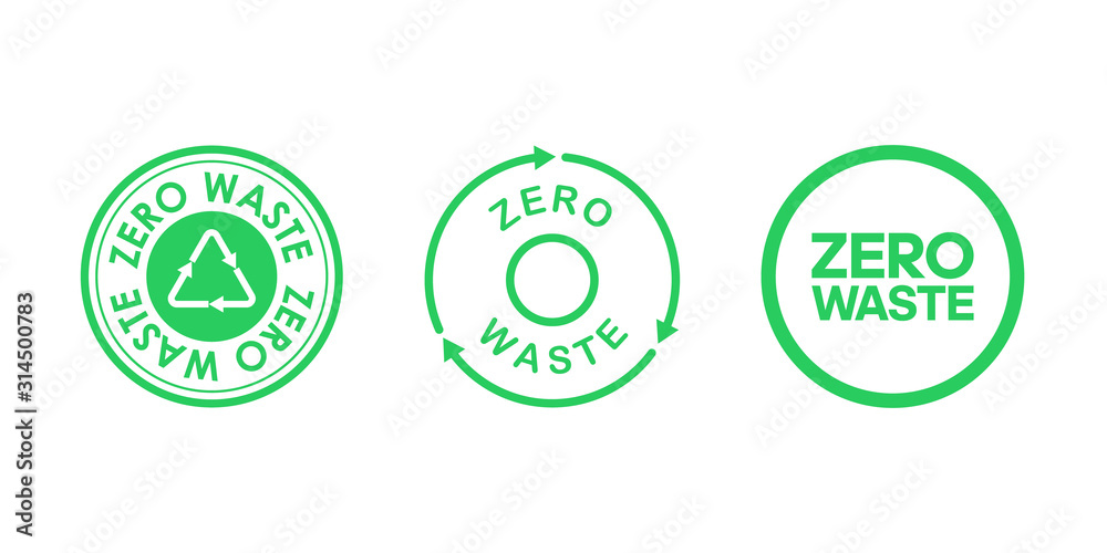 Set of zero waste circle logos. Zero waste icons with the Mobius strip ...