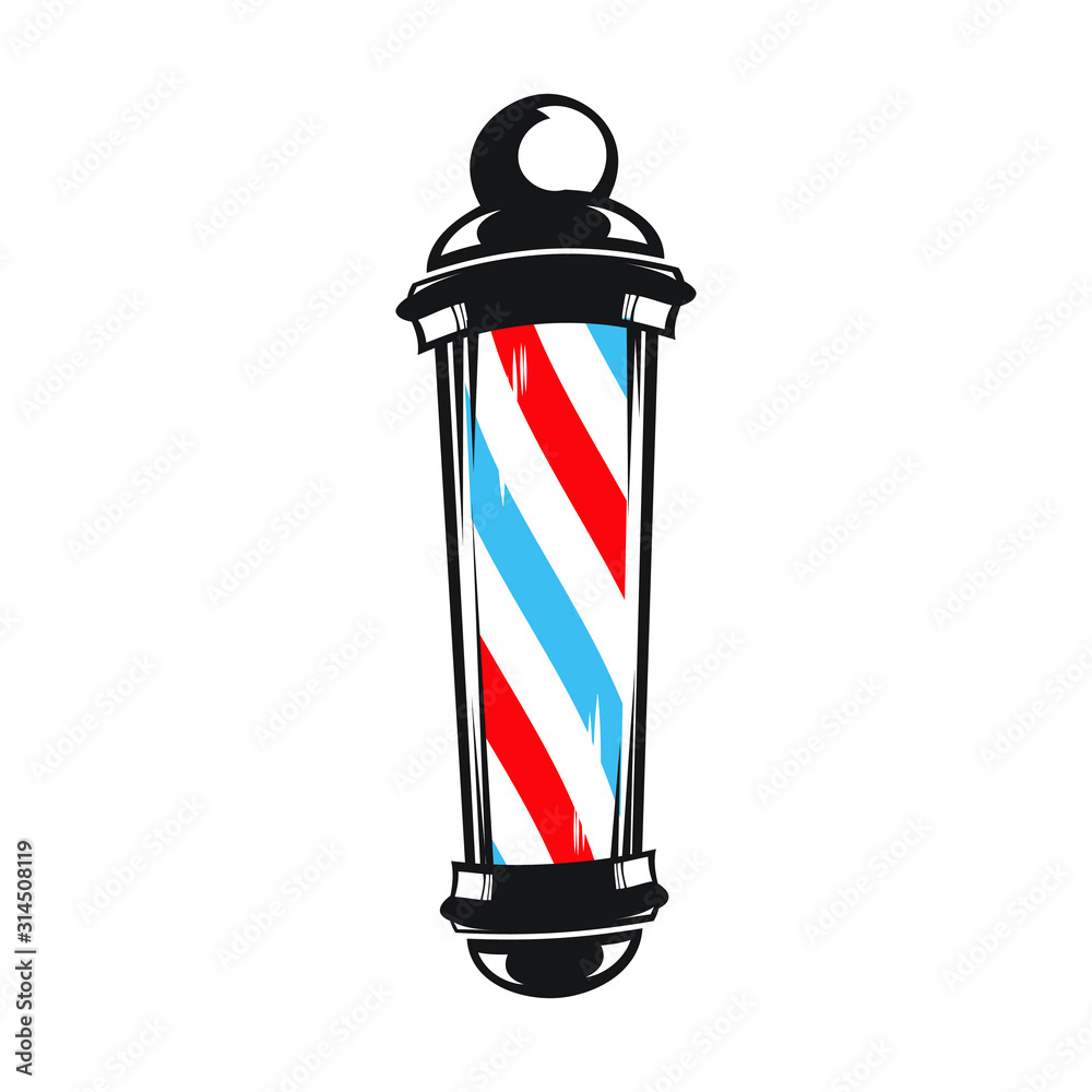 Barber shop pole vector illustration Stock Vector | Adobe Stock