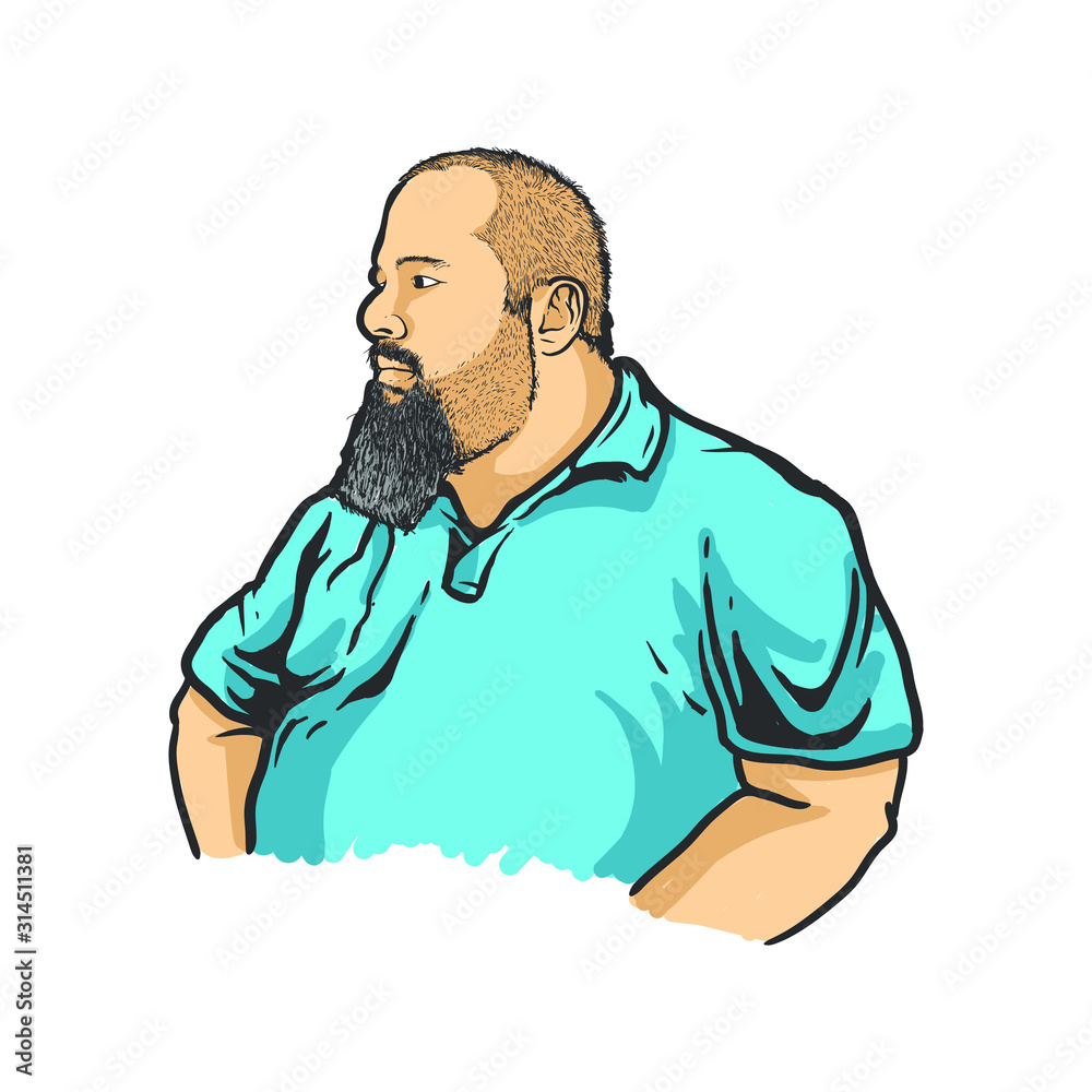 fat man vector illustration Stock Vector | Adobe Stock