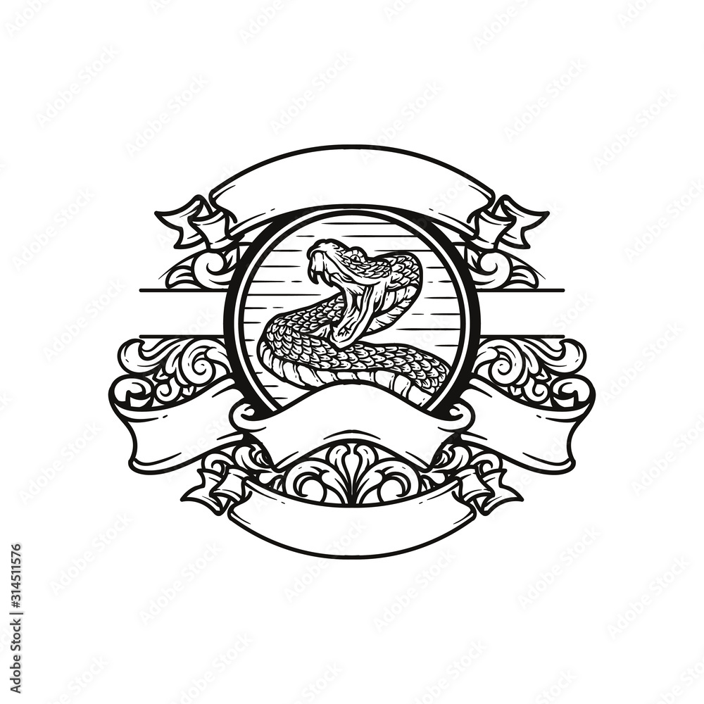 snake in frame vector labels Stock Vector | Adobe Stock
