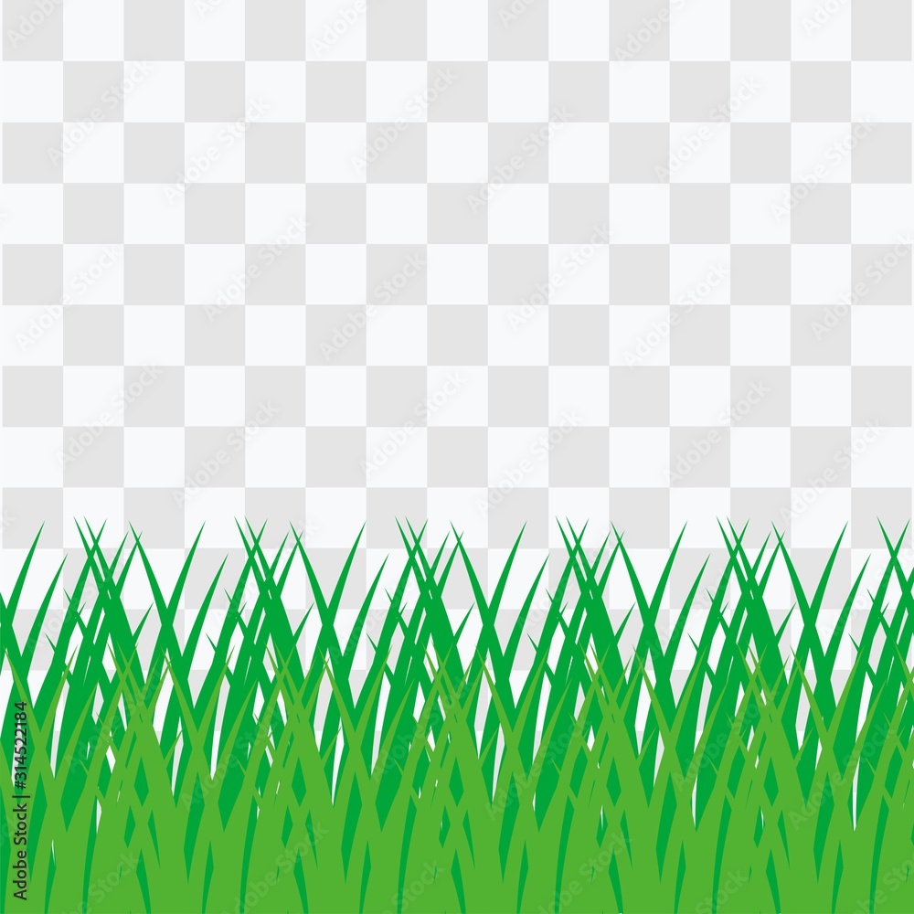 Green grass vector on transparent background. Nature plant vector ...