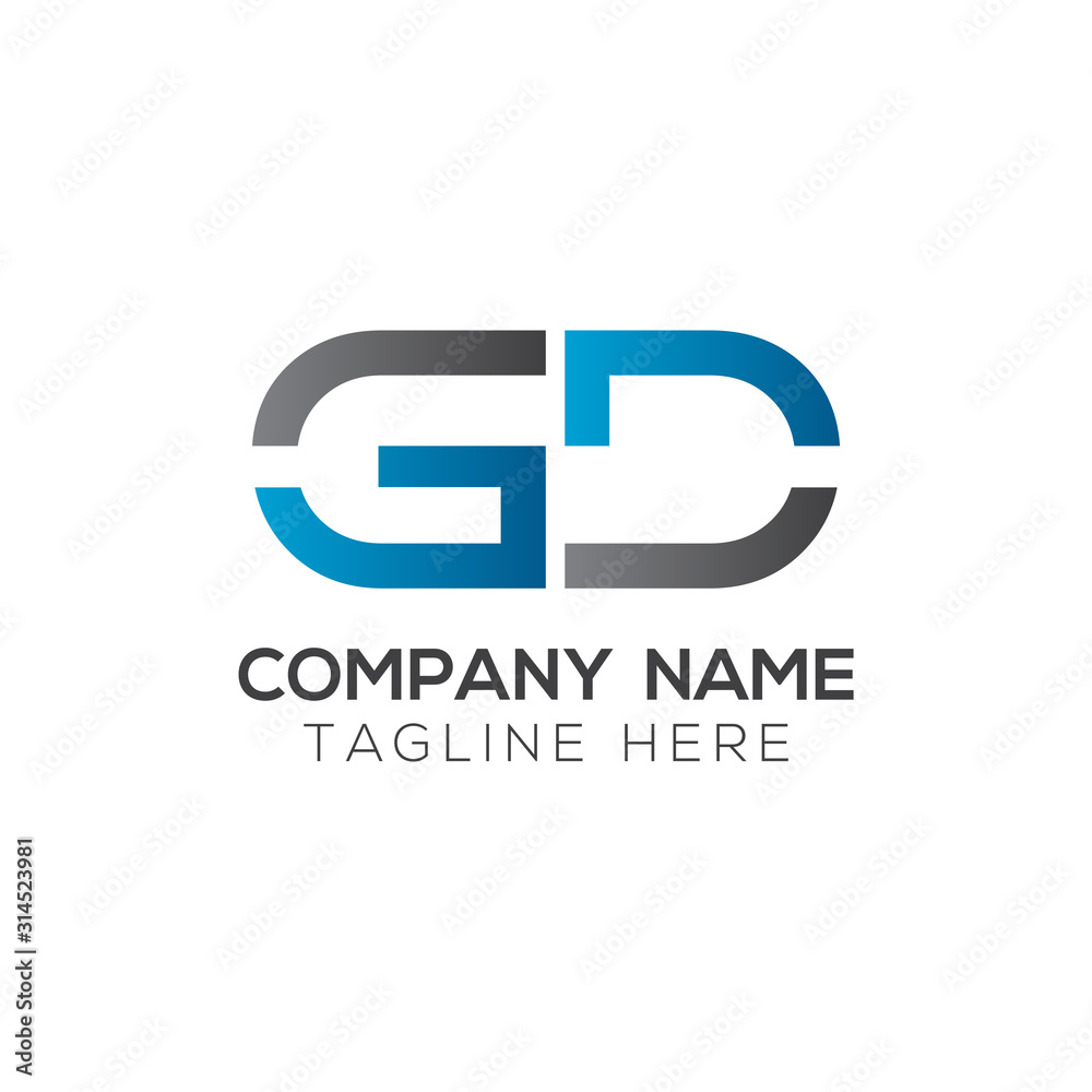 Initial GD Letter Linked Logo. GD letter Type Logo Design vector ...