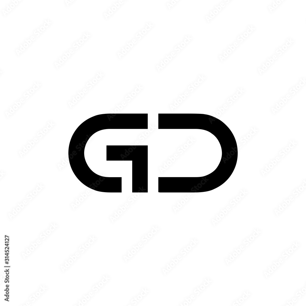 Initial GD Letter Linked Logo. GD letter Type Logo Design vector ...
