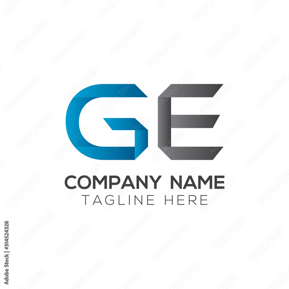 Initial GE Letter Linked Logo. GE letter Type Logo Design vector ...