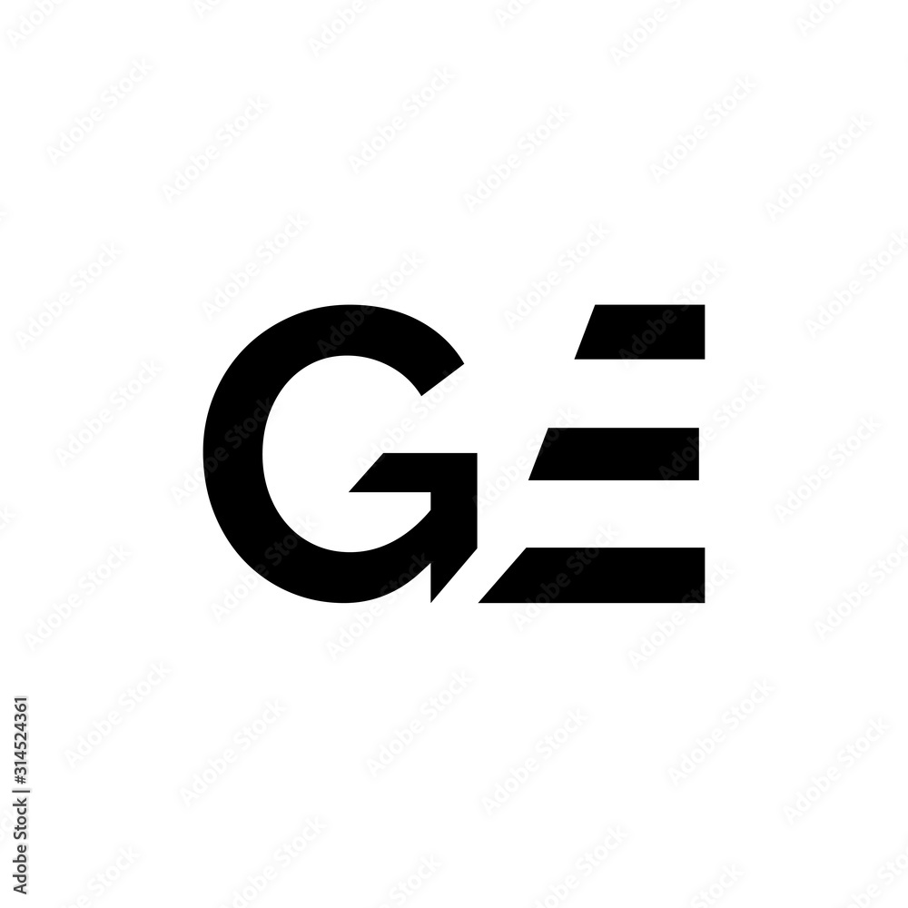 Initial GE Letter Linked Logo. GE letter Type Logo Design vector ...