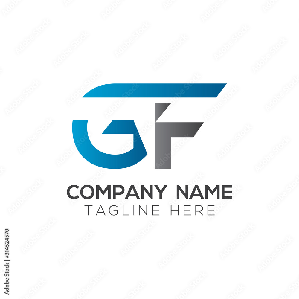 Initial GF Letter Linked Logo. GF letter Type Logo Design vector ...