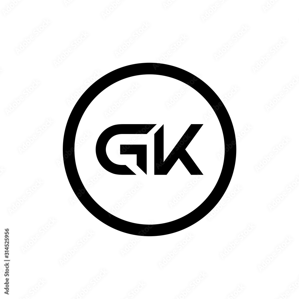 Initial GK Letter Linked Logo. GK letter Type Logo Design vector ...