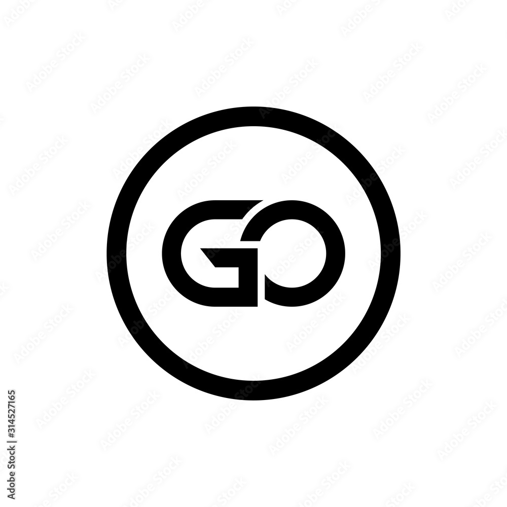 Initial GO Letter Linked Logo. GO letter Type Logo Design vector ...