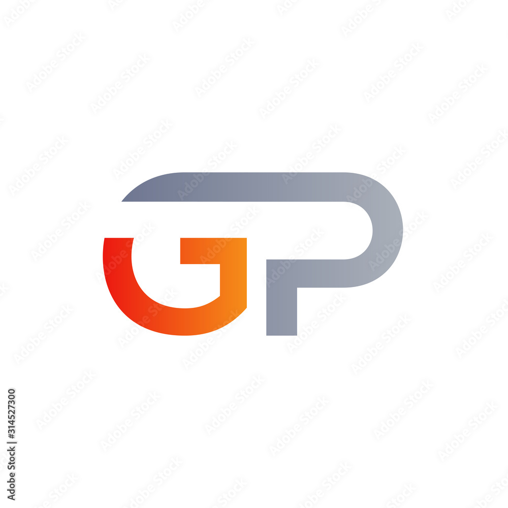Initial GP Letter Linked Logo. GP letter Type Logo Design vector ...