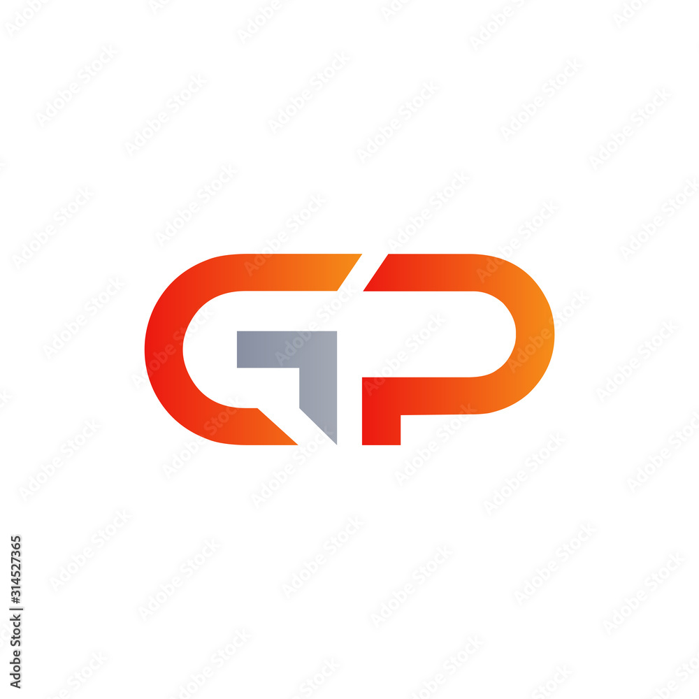 Initial GP Letter Linked Logo. GP letter Type Logo Design vector ...