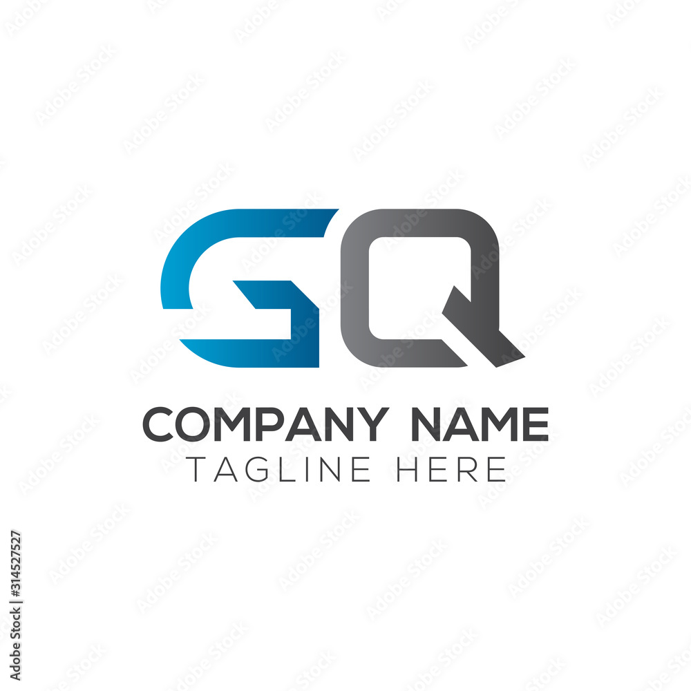 Initial GQ Letter Linked Logo. GQ letter Type Logo Design vector ...