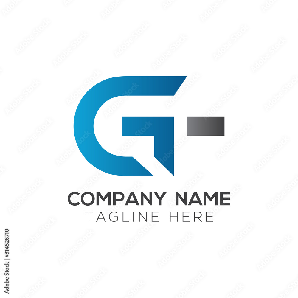 Initial GT Letter Linked Logo. GT letter Type Logo Design vector ...