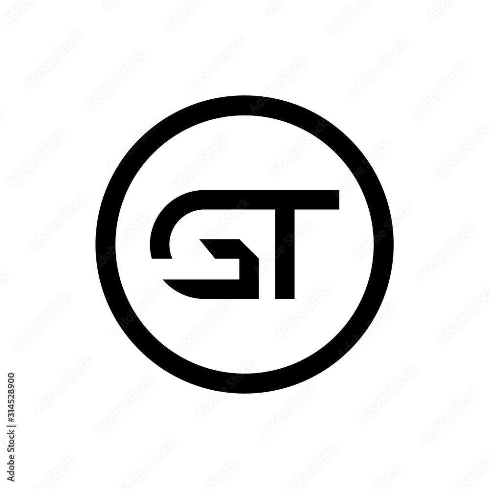 Initial GT Letter Linked Logo. GT letter Type Logo Design vector ...