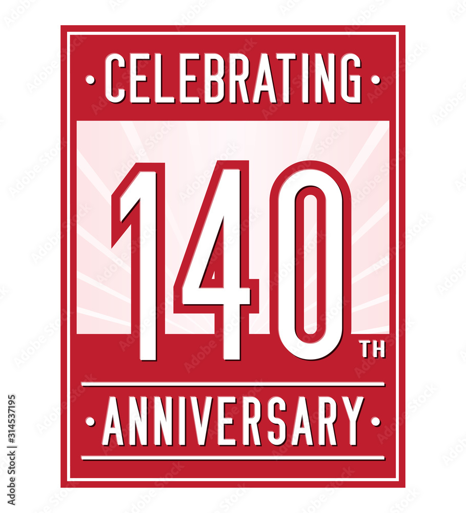 140 years logo design template. Anniversary vector and illustration ...