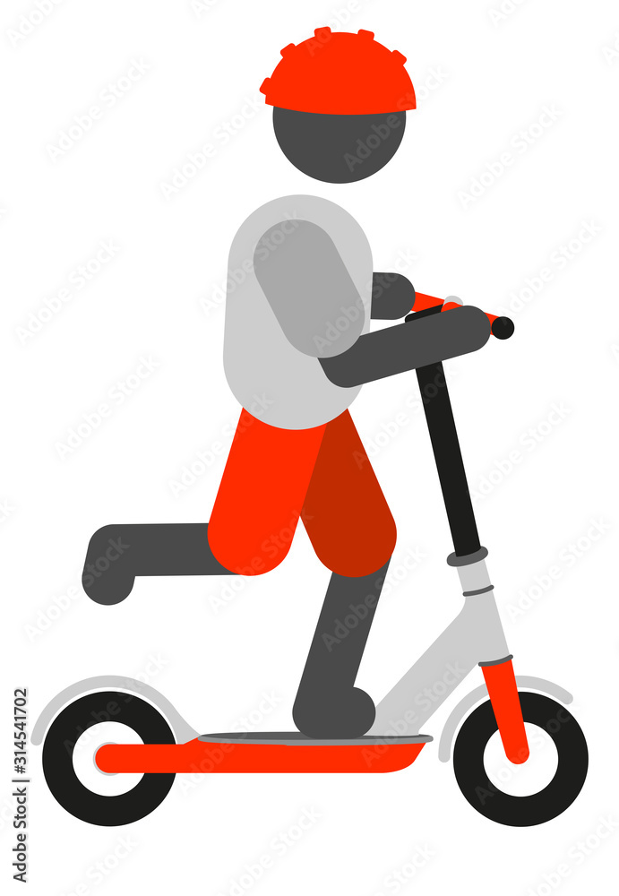 trottinette electrique personnage Stock Vector | Adobe Stock