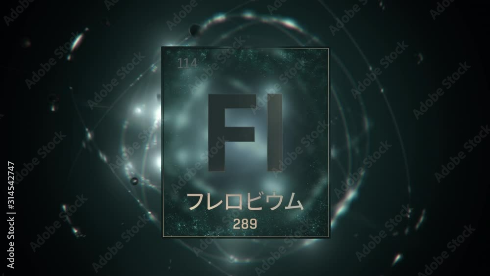 Flerovium as Element 114 of the Periodic Table. Seamlessly looping 3D ...