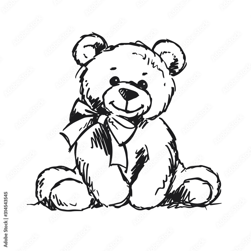 Bear sketch for baby Stock Vector | Adobe Stock