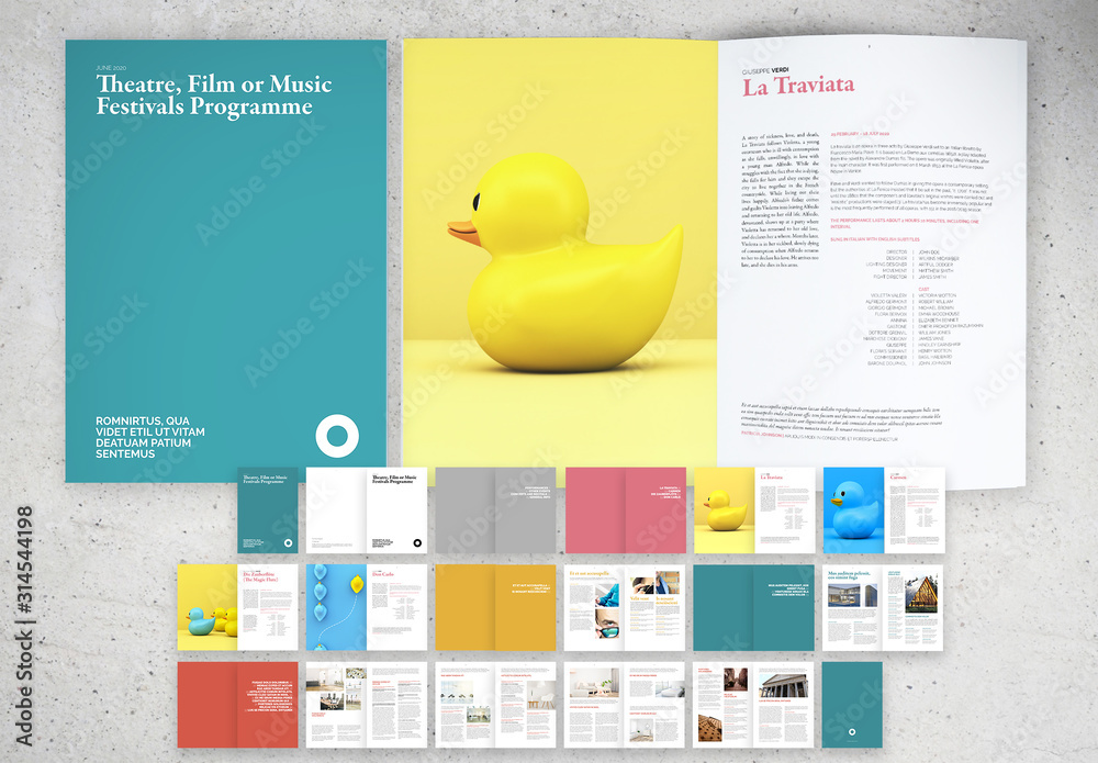 Theatre or Music Festivals Program Brochure Layout Stock Template ...