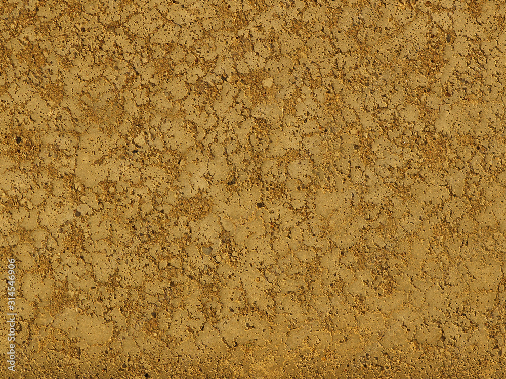 Gold background cement wall. Monolithic plaster decorative backdrop ...