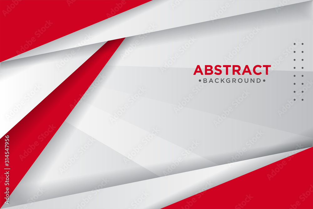 Abstract red and white overlapping layers background a combination ...