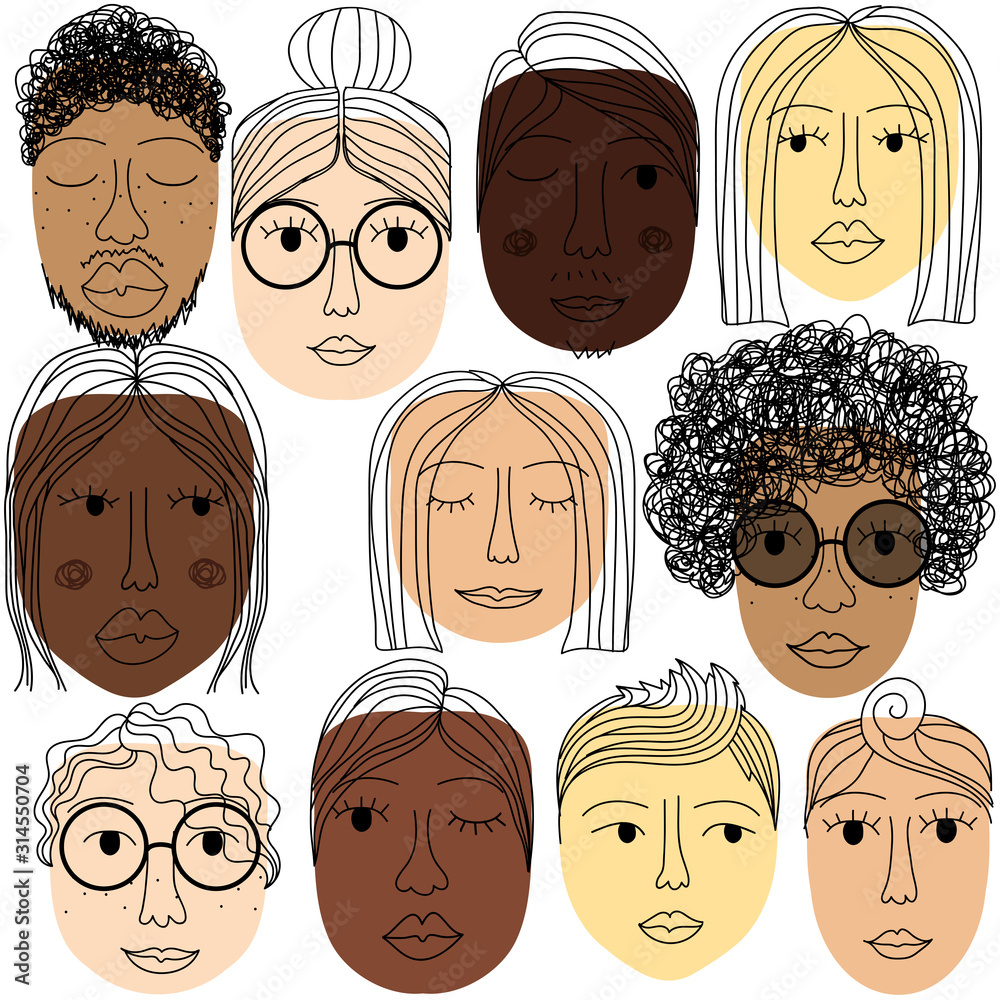 Multiculural team as people on white background, diversity and ...