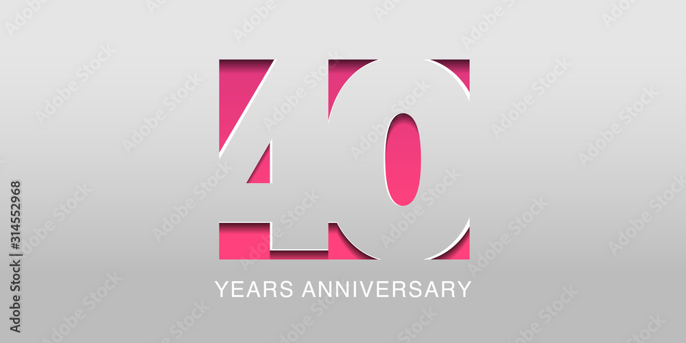 40 years anniversary vector icon, symbol, logo. Graphic background or ...