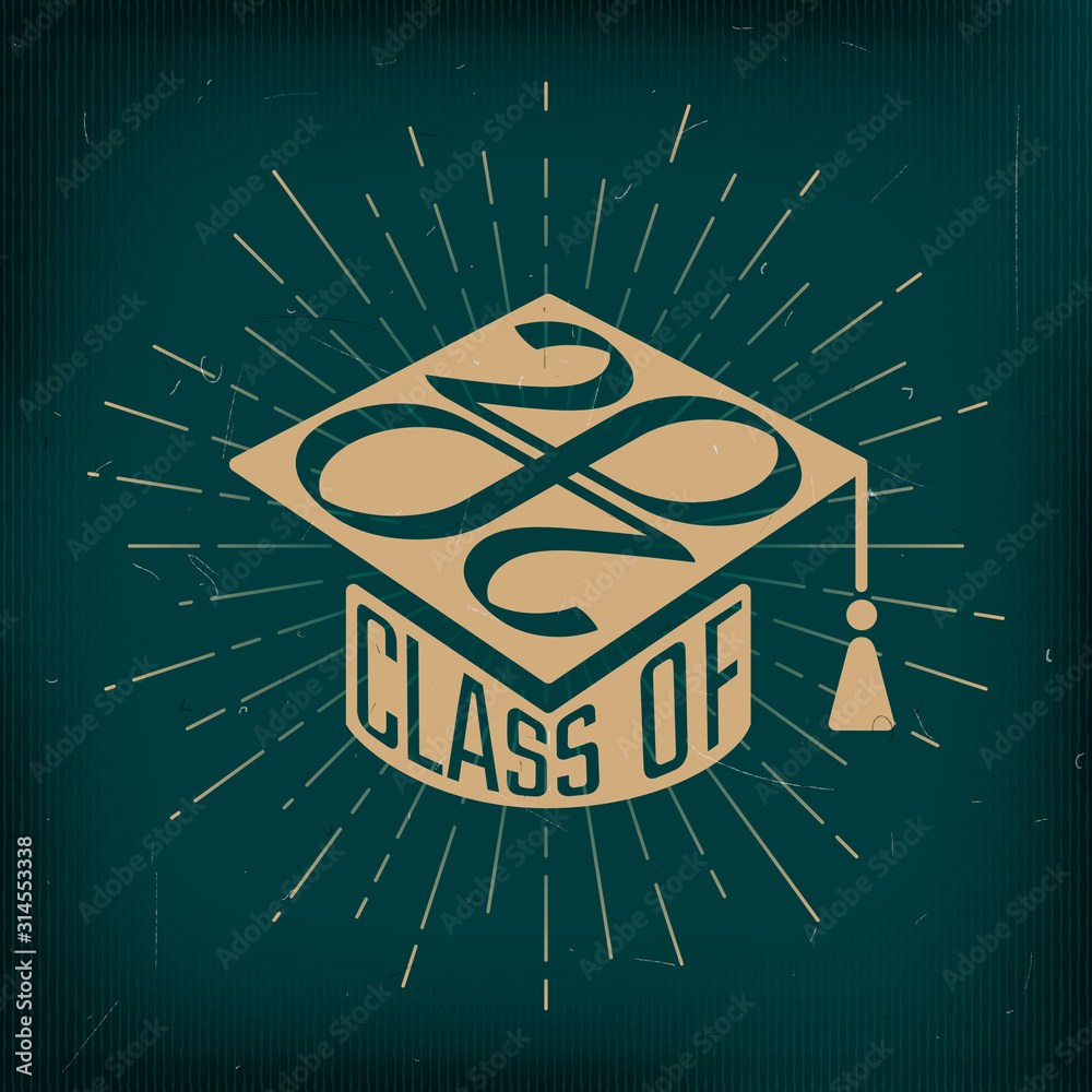 Class of 2020 Square Academic Graduation Cap Shape Inverted Sign and ...