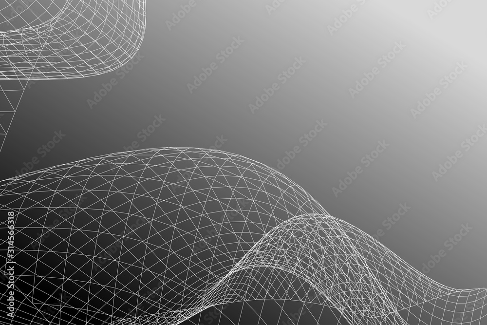 Architectural backdrop. Linear structure. 3d illustration Stock ...