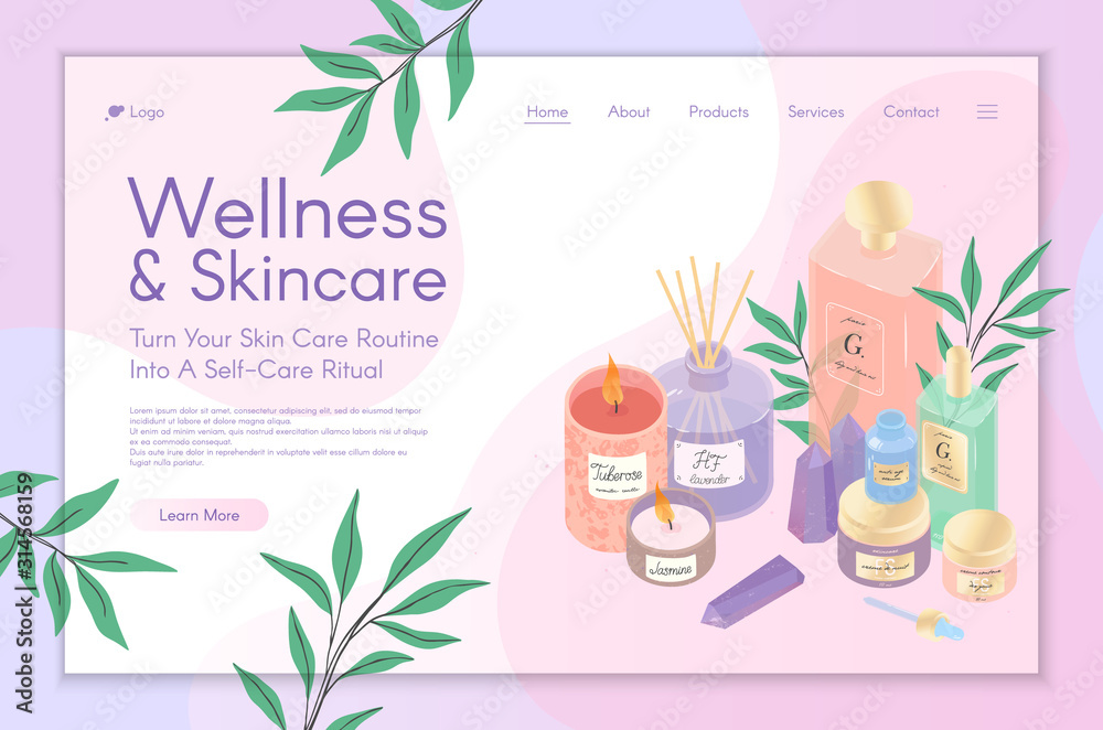 Web page design template for skin care treatment,spa,wellness,beauty ...