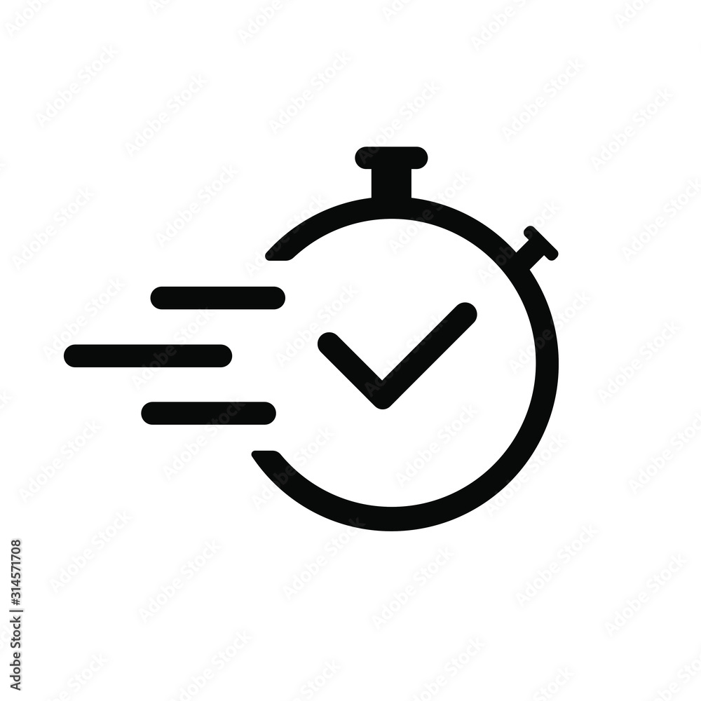 Vetor de Time icon. Fast time symbol. Isolated vector illustration. do ...