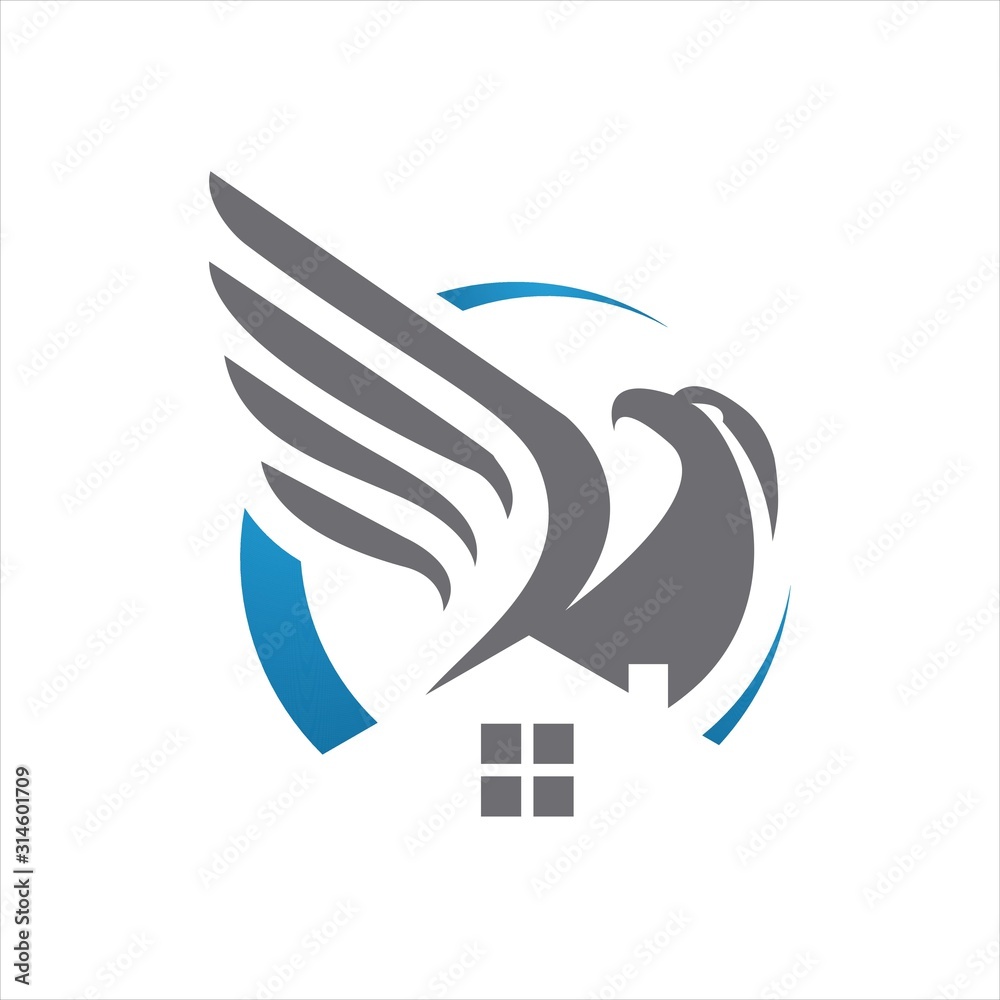 eagle home logo design vector for property housing company concept ...