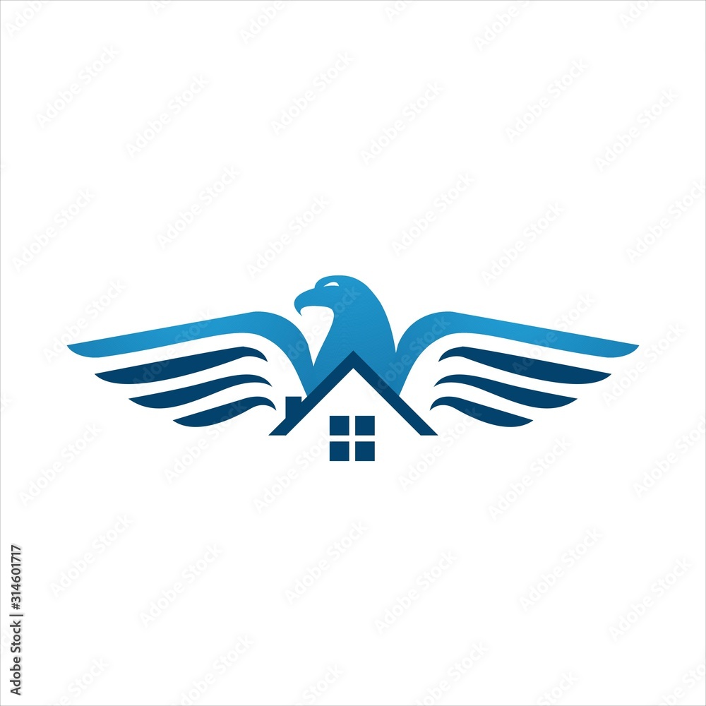 eagle home logo design vector for property housing company concept ...