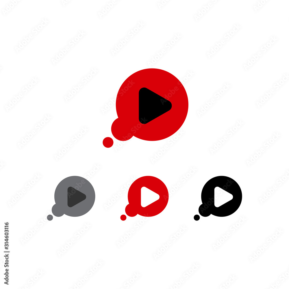 play now button four colored editable call to action buttons vector ...