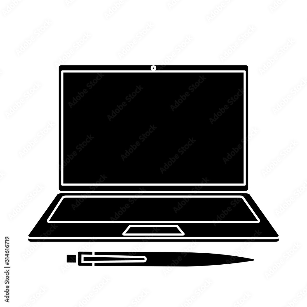 Computer Silhouette Vector