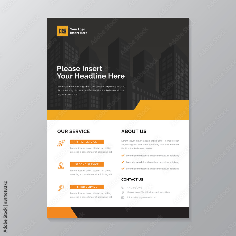 A4 modern elegant business template flayer poster pamphlet brochure ...