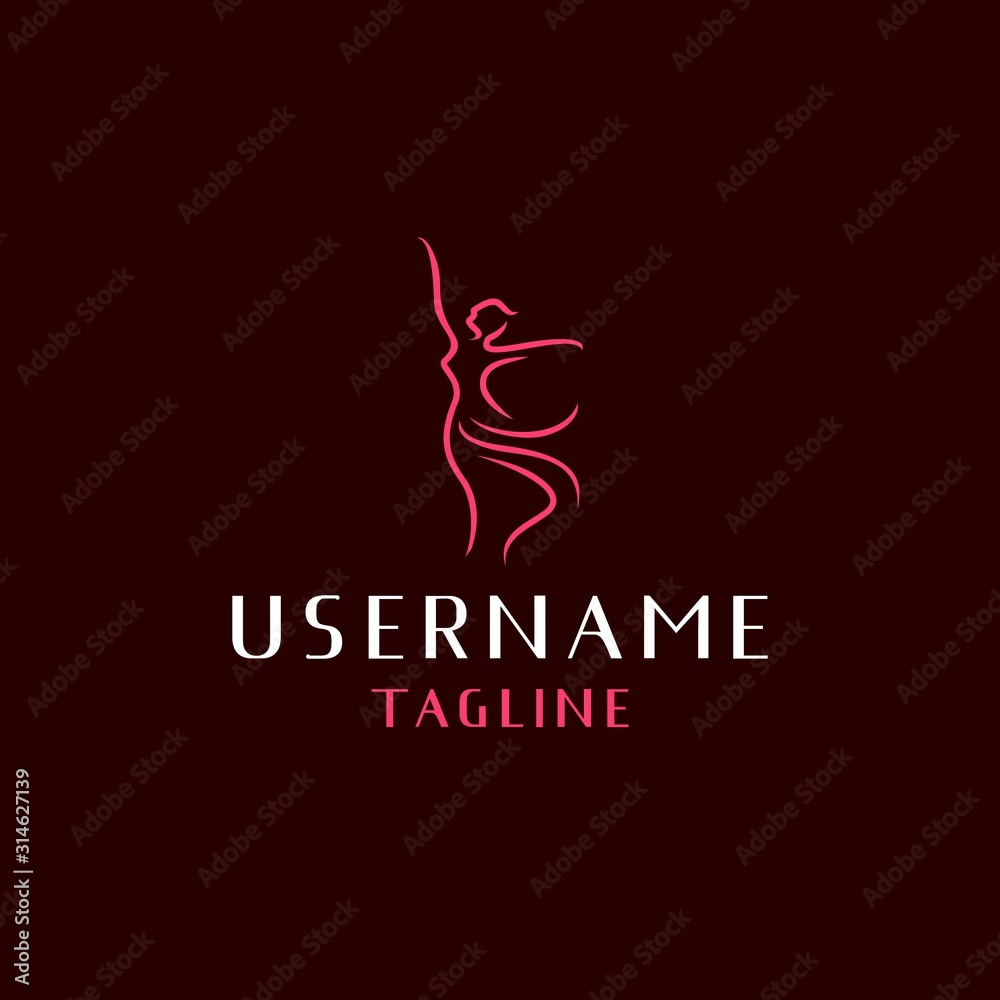 simple ballet logo design inspiration . ballerina logo design template ...