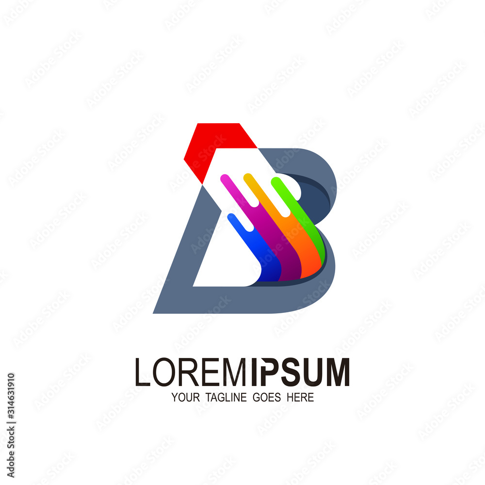 B logo , Letter b logo and arrow design template, speed icon Stock ...