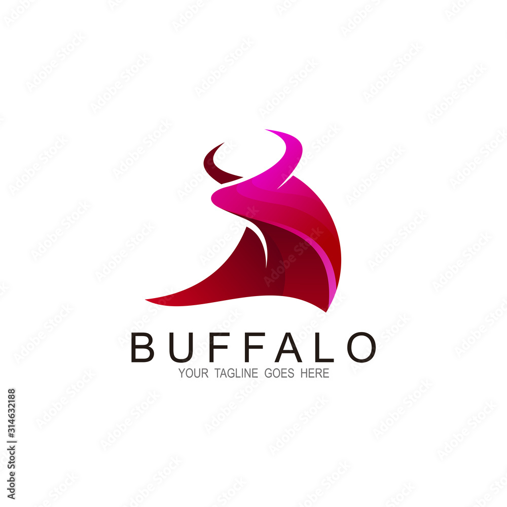 Buffalo logo illustration premium vector Stock Vector | Adobe Stock