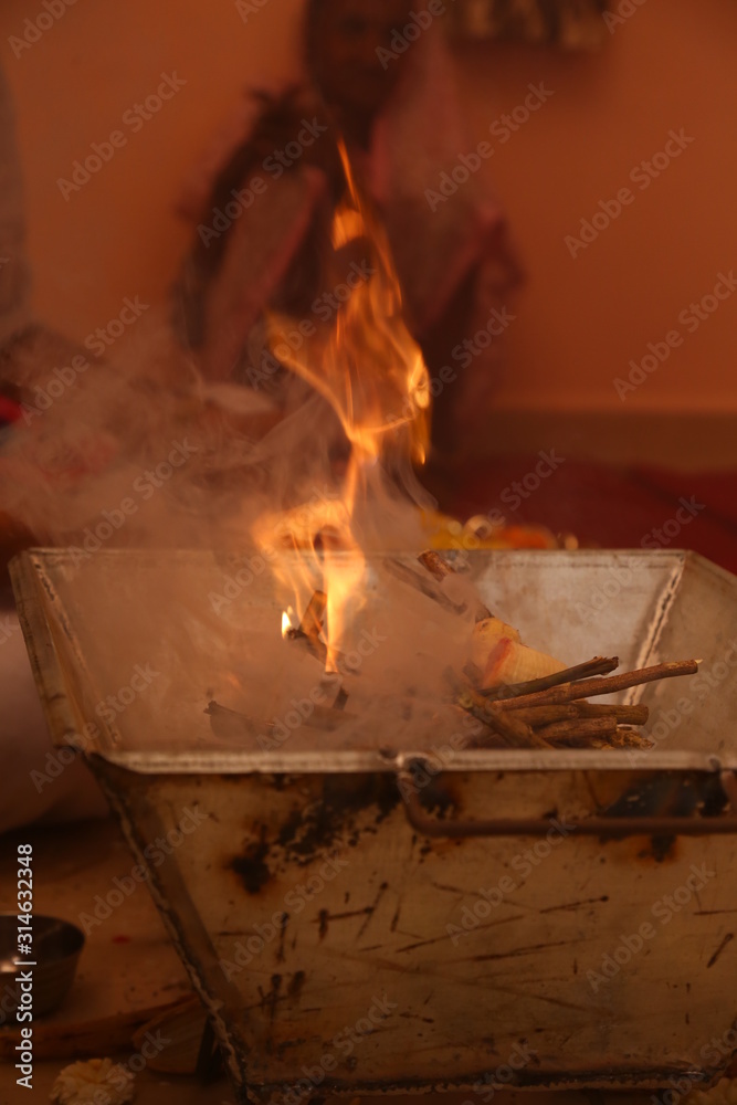 Havan Kund a ritual of sacrifice made to the fire god Agni. After ...