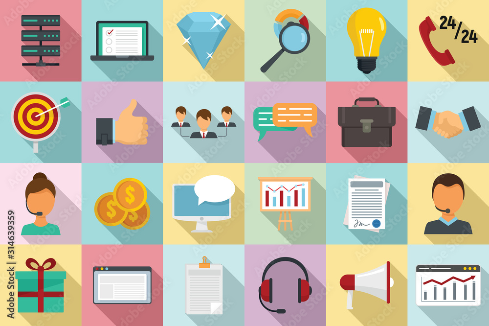 CRM icons set. Flat set of CRM vector icons for web design Stock Vector ... CRM icons set. Flat set of CRM vector icons for web design Stock Vector ...