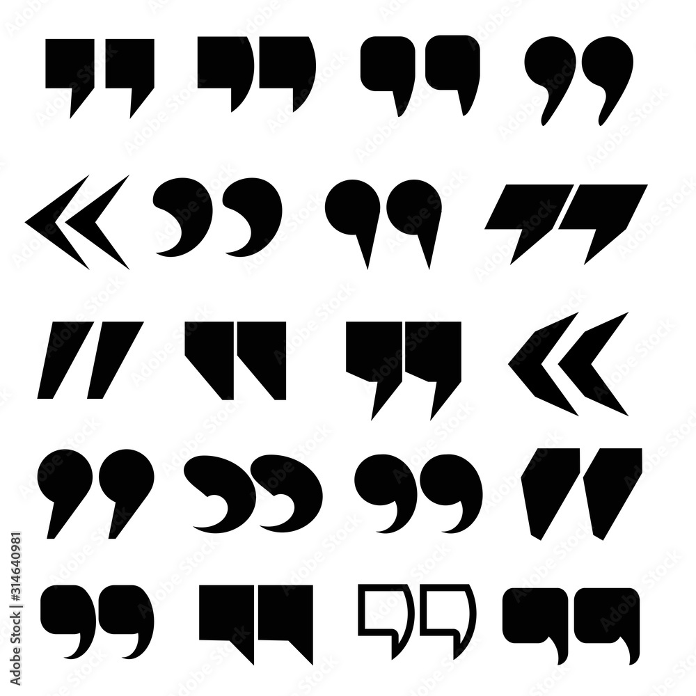 Quotemark vector set. Quotes marks speech punctuation excerpt ...