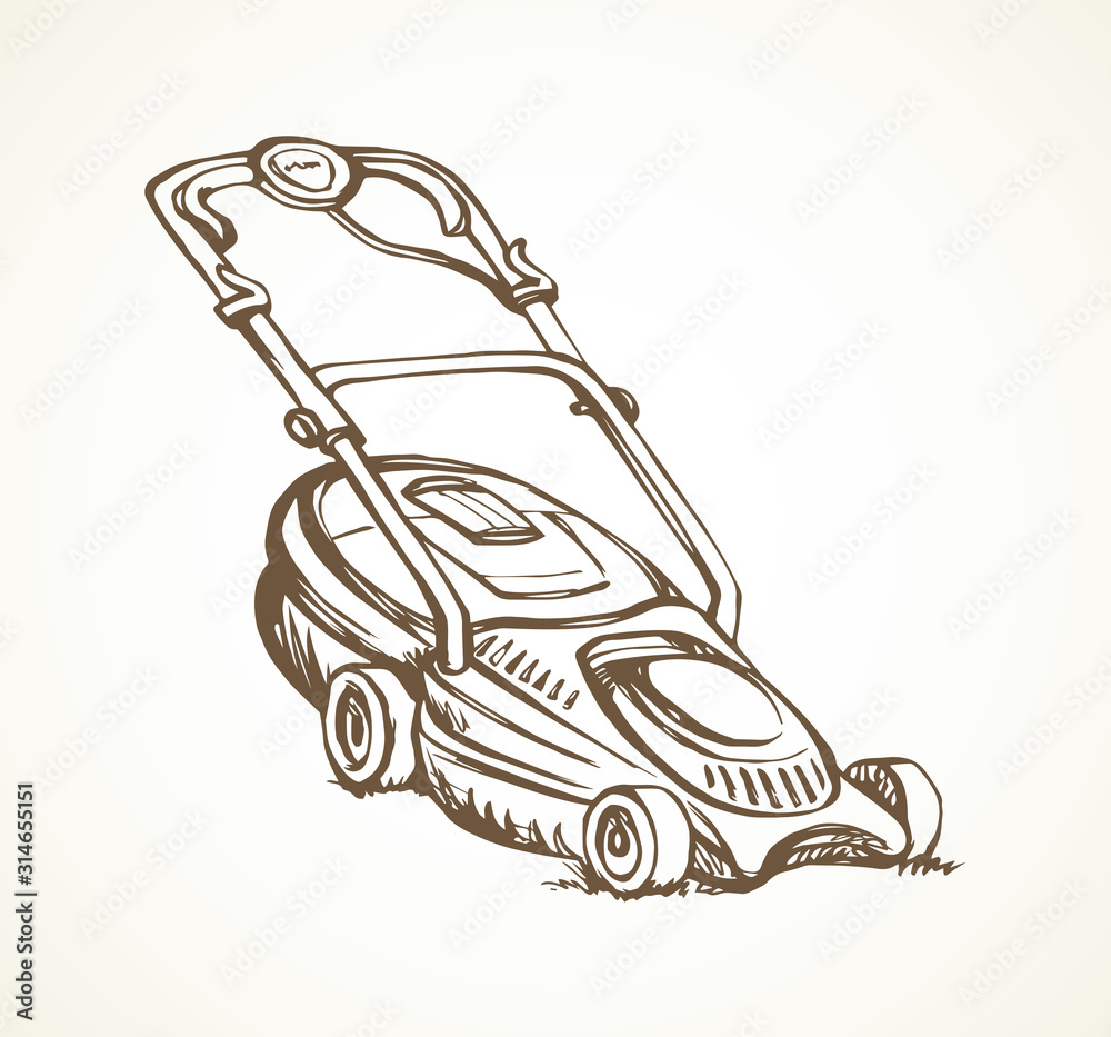 Lawn mower. Vector drawing Stock Vector | Adobe Stock