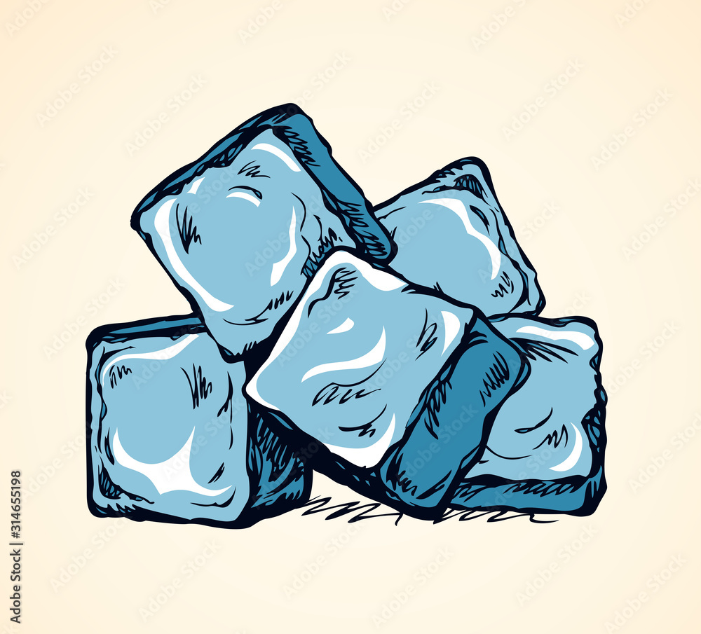 Ice cubes. Vector drawing Stock Vector | Adobe Stock