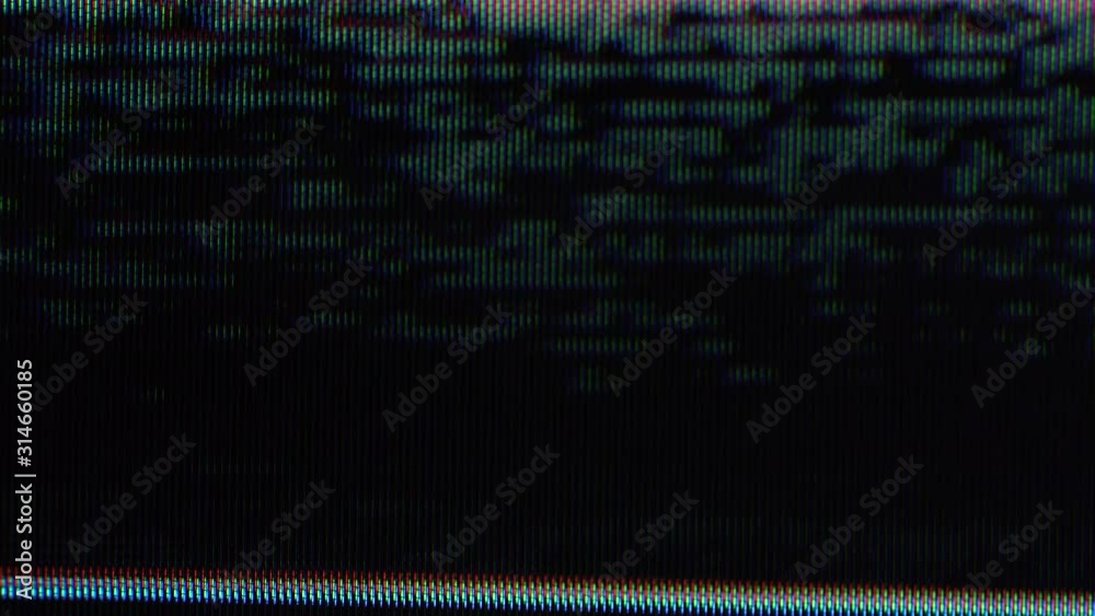 VHS real defects noise and artifacts, glitches from an old tape, black ...