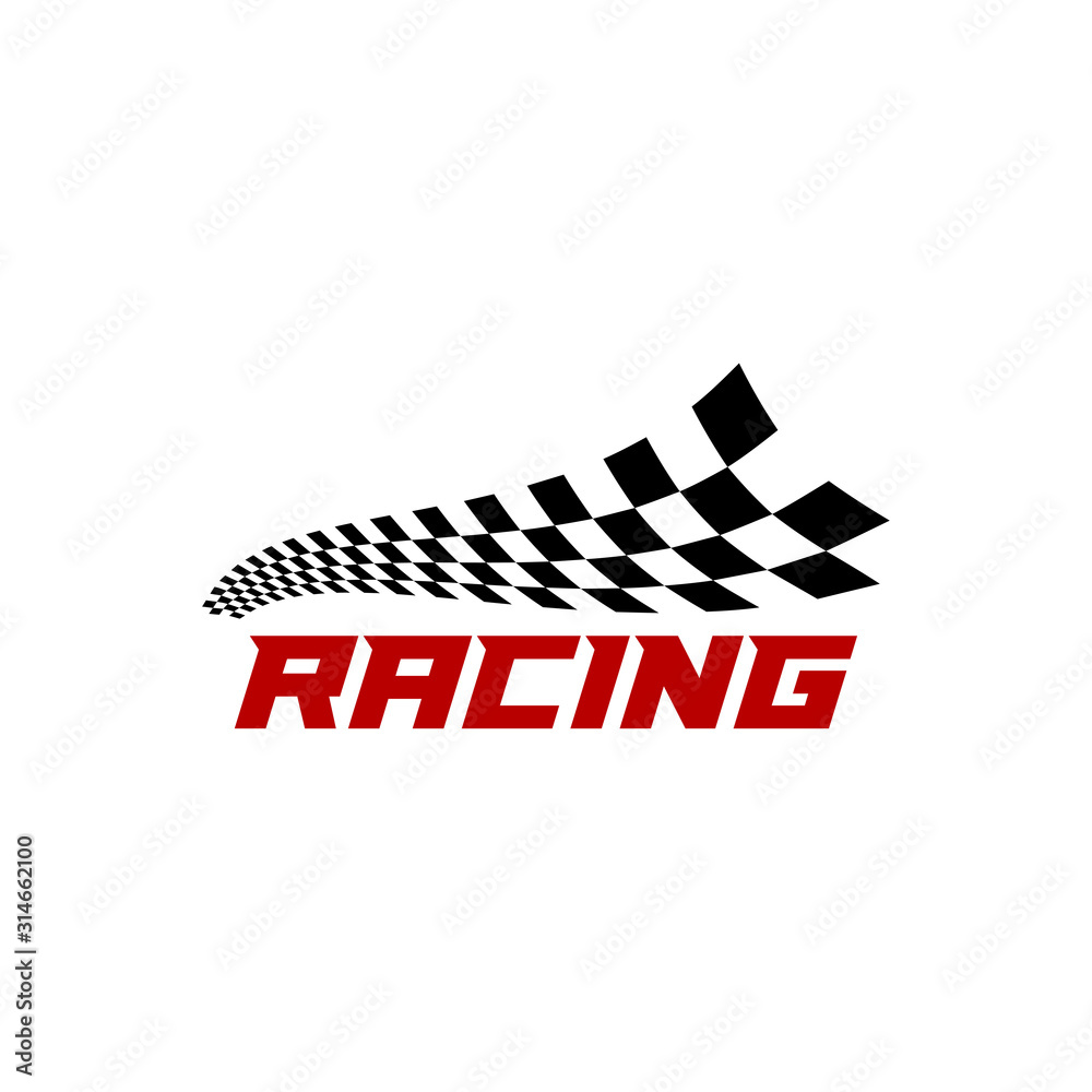 Race flag logo icon, Racing logo concept, modern simple design ...