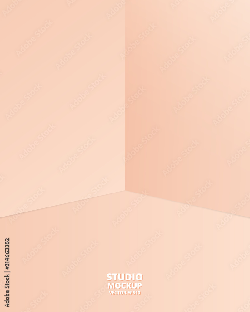 Empty pink pastel studio room background. Studio background mockup ...
